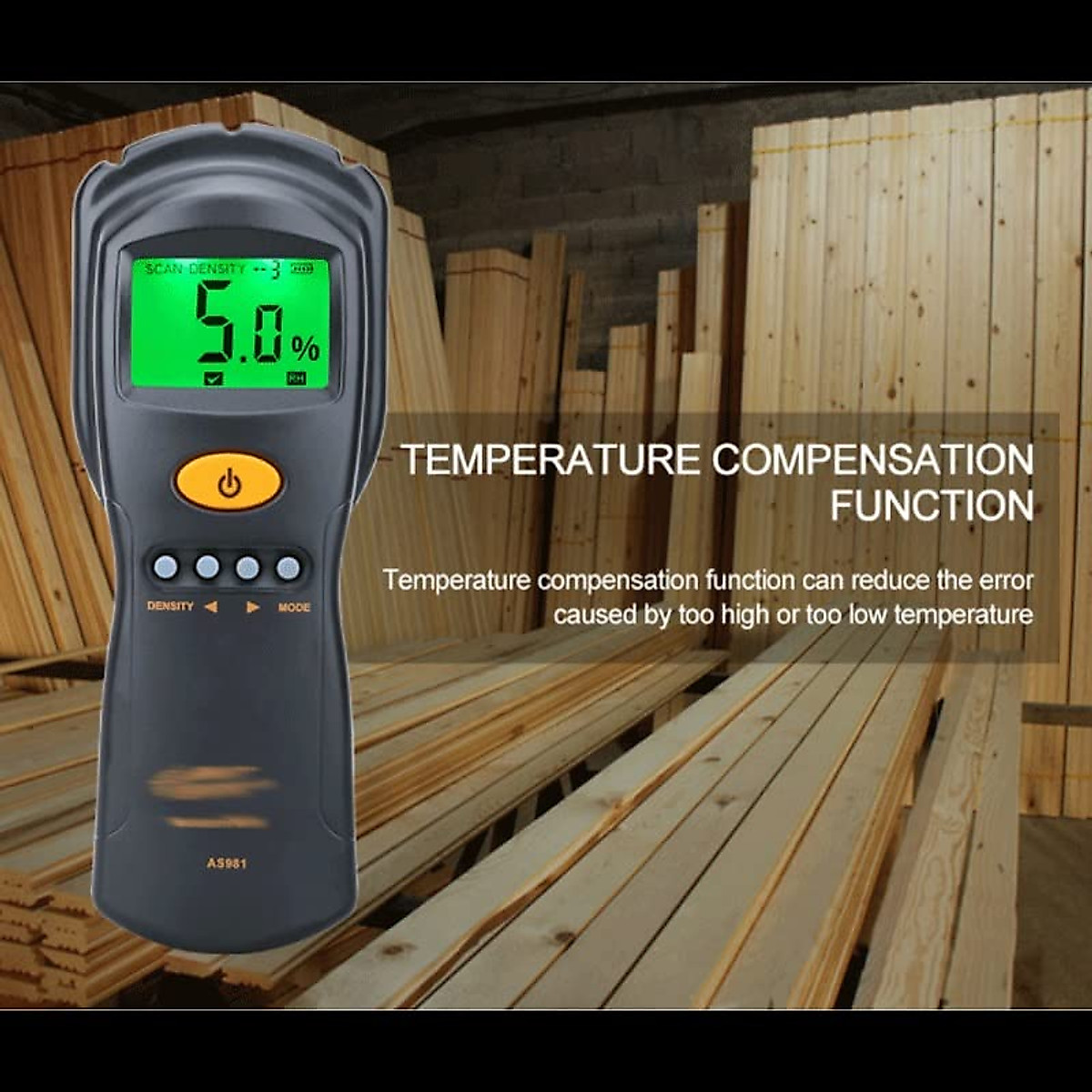 GHGHF Digital Hygrometer Meter for Wood/Cardboard Lumber Humidity Tester Fast & Precise Microwave Measurement LCD Display