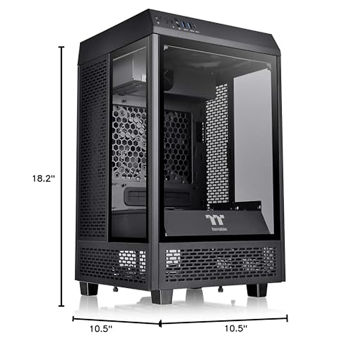 Thermaltake Tower 100 Black Edition Tempered Glass Type-C (USB 3.1 Gen 2) Mini Tower Computer Chassis supports Mini-ITX CA-1R3-00S1WN-00