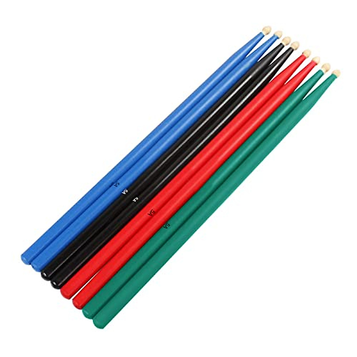 OriGlam 2Pcs 5A Drum Sticks, Maple Wood Tip Drumsticks, 5A Music Band Drumsticks, Jazz Drum Sticks For Rock Band (Black 2Pcs)