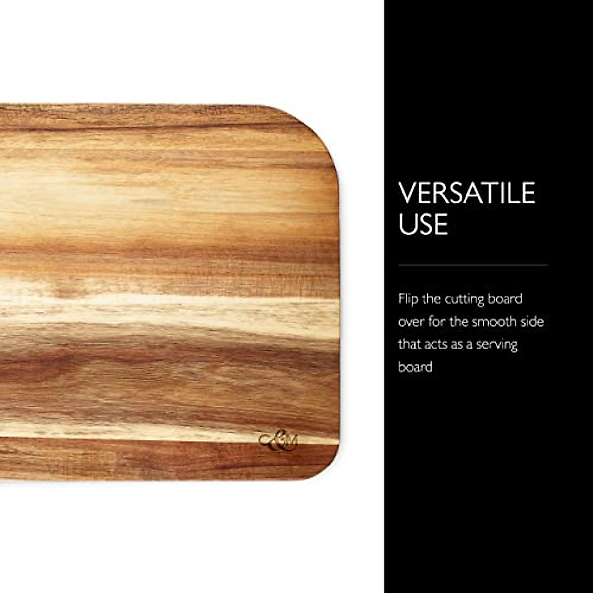 Cole & Mason Berden Large Chopping & Carving Board - Wood Cutting Board - Chopping Board with Juice Channel for Meats, Vegetables and Fruits - Reversible Serving Platter - Acacia, 18.5" x 13.5"