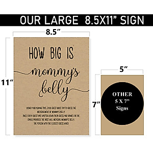 How Big is Mommy's Belly? Kraft (54 Pieces) Fun, Easy Baby Shower Game, Gender Neutral Unisex