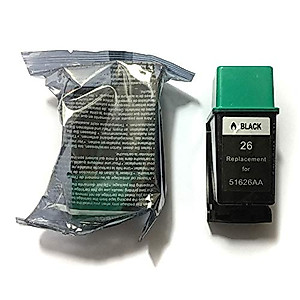 Black Ink cartridges Compatible for hp26 51626A DeskJet 200/320/340/400/500C/505K/540 Printer (26BK x1)