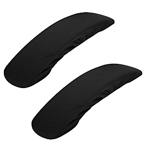 EXCEART 2pcs Stretch Computer Armrest Cover Chair Arm Pads Elbow Cushion Replacement Arms Slipcover Protector Office Rotating Chair Black