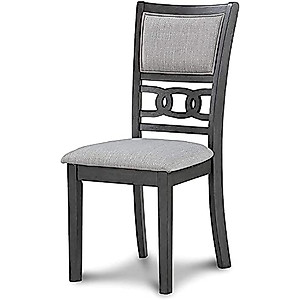 New Classic Furniture Gia 5-Piece Round Dining Set with 1 Dining Table and 4 Chairs, 47-Inch, Gray