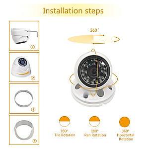 Analog CCTV Camera HD 1080P 4-in-1 (TVI/AHD/CVI/960H Analog) Security Dome Camera Outdoor Metal Housing, 24 IR-LEDs True Day & Night Monitoring 3.6mm Lens (White)