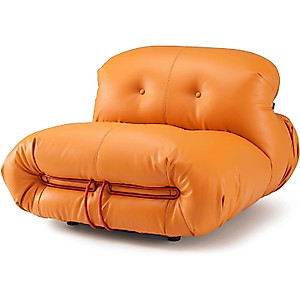 OTDMEL Soriana Fireside Chair, Mid Century Modern Unique Design Floor Sofa Chairs, with Generous Upholstery and Quilted Effect, Armless Bean Bag Chairs for Living Room, Office, Bedroom, Lounge