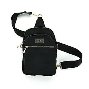KEDZIE Roundtrip Convertible Sling & Crossbody Bag Cell Phone Purse for Women with Adjustable Strap - Black