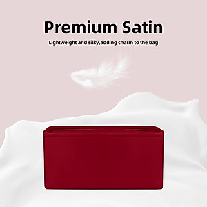 DGAZ Purse Organizer Insert For Chanel CF Bags，Silk Bag Organizer，Luxury Handbag & Tote Shaper(Wine Red,Jumbo 30)