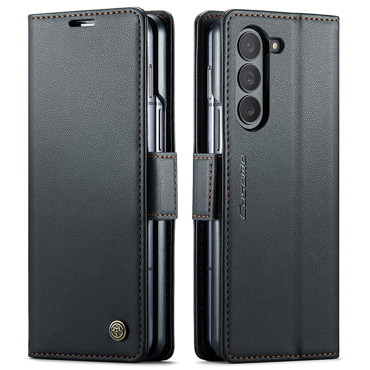 Taneny Case for Samsung Galaxy Z Fold 5 Case (2023),PU Leather Wallet Flip Folio Case with Card Holder RFID Blocking Kickstand Shockproof Phone Cover for Samsung Galaxy Z Fold 5 5G 2023 (Black)