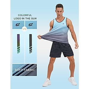 EZRUN Men's Tank Tops Quick Dry Workout Swim Beach Shirts Sleeveless Shirts for Bodybuilding Gym Fitness Training