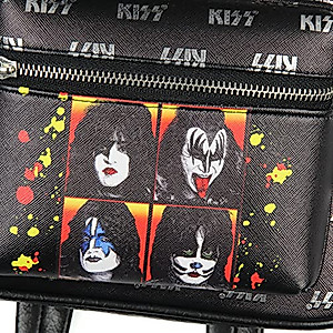 KISS Starchild Demon Spaceman Catman 70s Rock Band Toss Print Mini Backpack