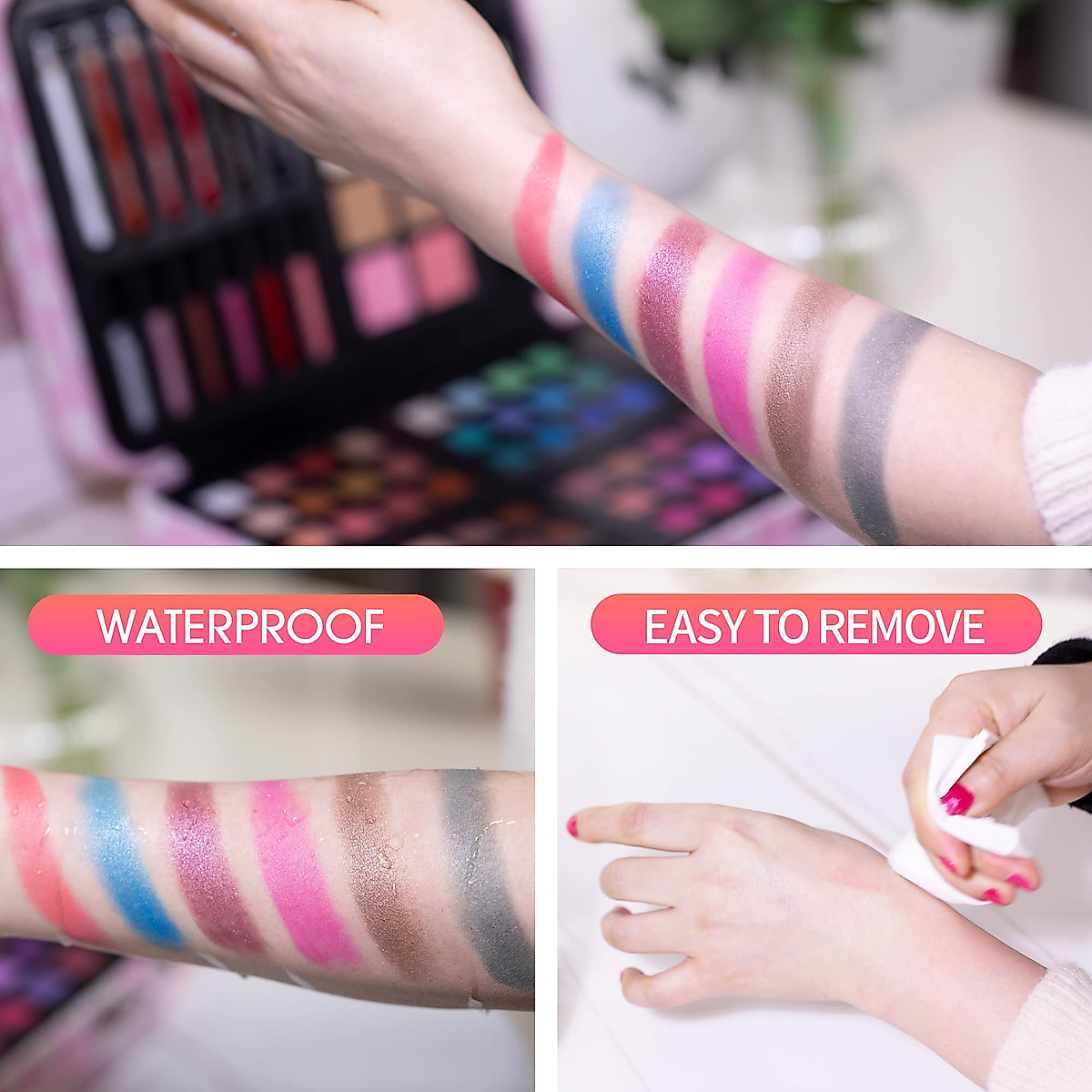 Hot Sugar All in One Beginner Makeup Kit for Teen Girls 10-12, Cosmetic Gift Set for Birthday or Christmas (PINK DAISY)