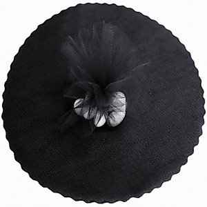 100 Black Scalloped Tulle Circles 9" Wedding Favor Wrap