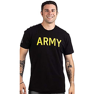 Army PT Style Shirt | U.S. Military Physical Training Infantry Workout T-Shirt-(BlackCot,XL)