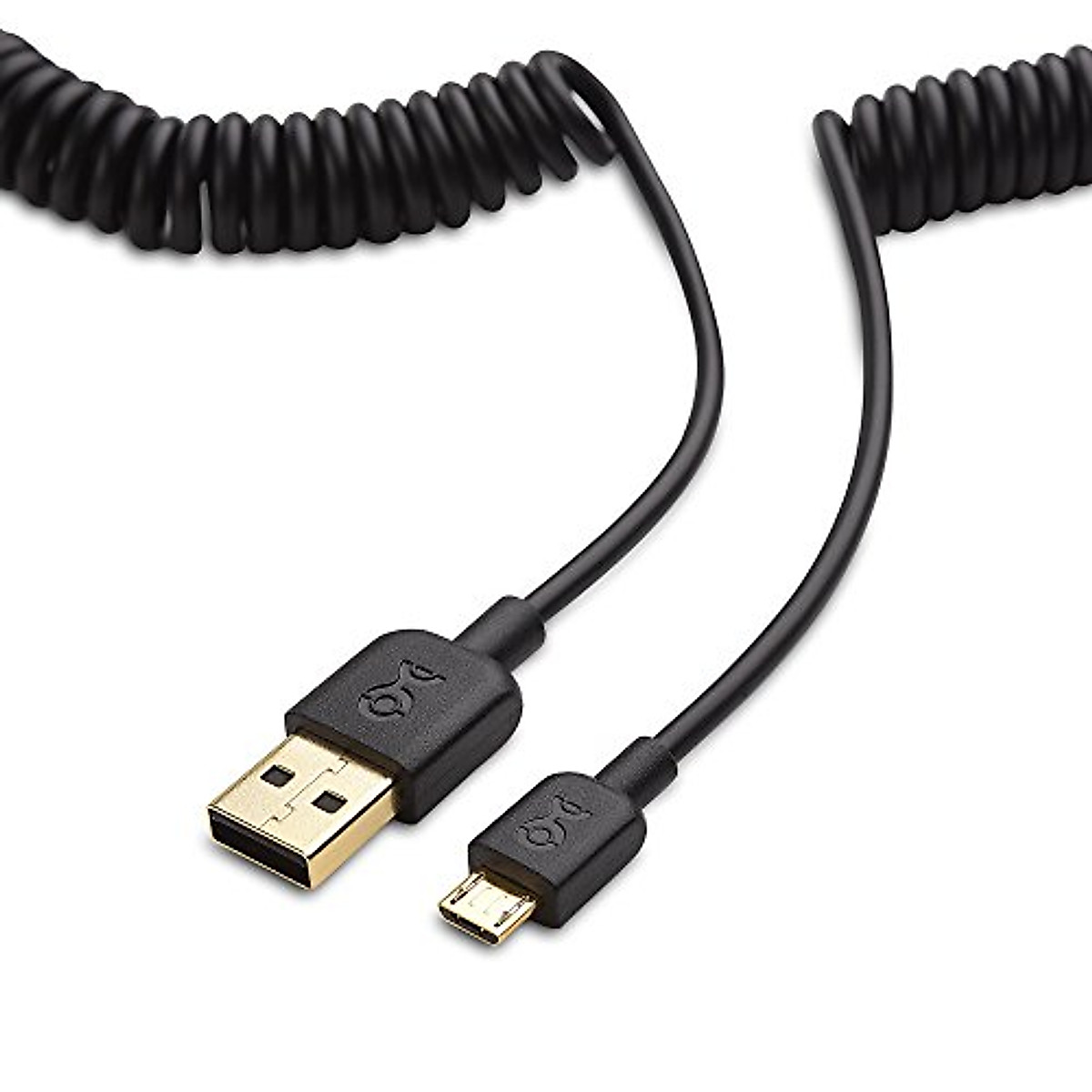 Cable Matters 2-Pack Coiled USB Cable (Coiled Micro USB to USB 2.0) 2-4 Feet