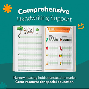 Channie's Alphabet Tracing & Writing Pad, Practice Visual Handwriting & Storytelling Workbooks, 80 Pages Front & Back, 40 Sheets, Grades PreK – 1st, Size 8.5” x 11” Summer School, Summer Bridge