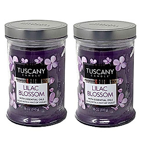 Tuscany Candle 18oz Scented Candle, Lilac Blossom 2-Pack