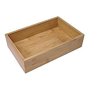 Aviboo Cabinet Drawer Organizer and Storage Tray Box Dividers Set Made of Bamboo Wood, Multipurpose Holder for Craft, Sewing, Office, Bathroom, Kitchen (1, 5.9x9.1x2.2 inch)