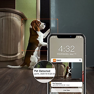 SHO Outdoor Plug-in Smart Security WiFi Camera, 1080P HD Video, IP66 Weatherproof, Motion Detection, Night Vision, Cloud Service, Compatible with Alexa and Google Home, 2 Pack