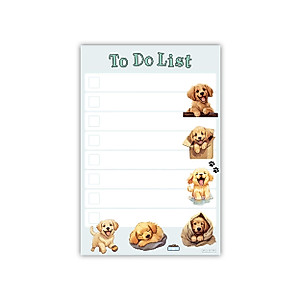 Golden Retriever Sticky Notepad to Do List | Kawaii Lover Gifts for Women | Office School Supply Dog Sticky Notes 4"x6" 50 pages