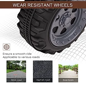 Aosom Kids ATV Four Wheeler Ride on Car, Motorized Quad, 6V Battery Powered Electric Quad with Songs for 18-36 Months, Black