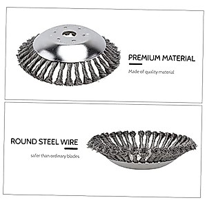 HANABASS 1 Set 8 Wire Wheel Weeding Grass Trimmer Head Wire Grinder Brush Head Corded Lawn Mower Weeding Cutter Trimmer Head White to Rotate Carbon Steel Wire Wired Thread Cutting