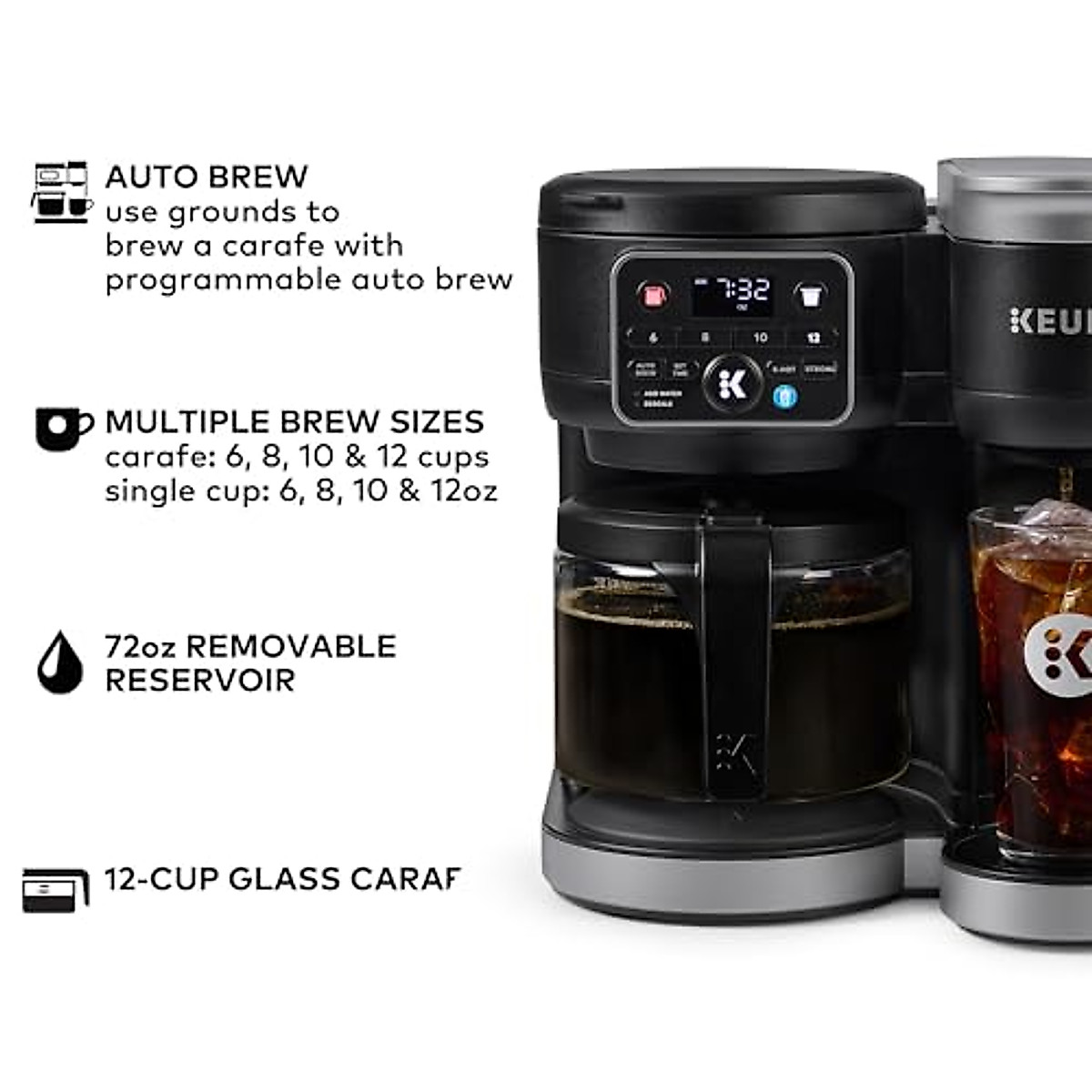 Keurig K-Duo Hot & Iced Single Serve & Carafe Coffee Maker, MultiStream Technology, 72oz Reservoir (Gen 2)