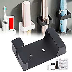 OHEPFD Metal Curling Iron Holder Stainless Steel Metal Hair Tool Holder Ironing Board Hanger Wall Mount Shelves Holder Bathroom Shelf Rack