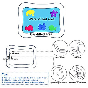 ZMLM Baby Tummy-Time Water Mat: Infant Baby Toy Gift Activity Play Mat Inflatable Sensory Playmat Babies Belly Time Pat Indoor Small Pad for 3 6 9 12 Month Newborn Boy Girl Toddler Fun Christmas Game