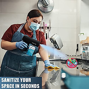 Nano Steam Gun Handheld Electrostatic Sprayer Rechargeable Nano Atomizer, 12 oz Portable Electric Mist Steam Gun for Home，Offoce，School，Garden，Detachable Tank(Black)