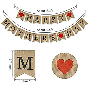 Happy Mothers Day Banner Rustic Mothers Day Party Decoration Supplies | Mothers Day Gifts from Son and Daughter