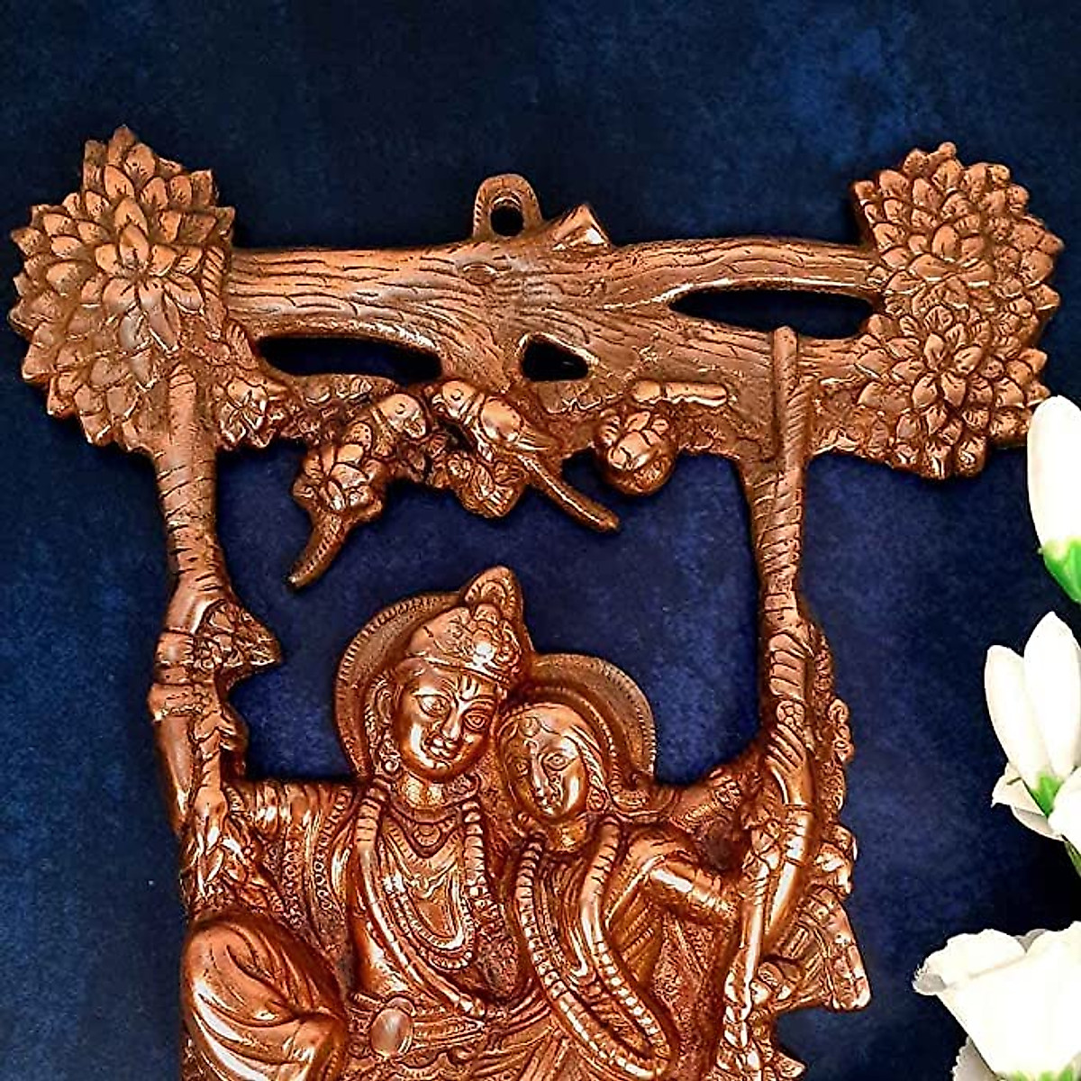 APKAMART Radha Krishna Jhula Wall Hanging -14.5 Inch Height - Metal Wall Showpiece For Wall Decor, Room Decor, Home Decor And Gifts