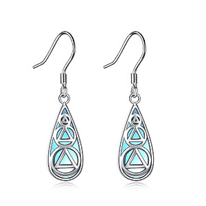CRMAD AA Recovery Moonstone Earrings for Women Sterling Silver Moonstone Teardrop Earrings Addiction Recovery Jewelry