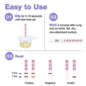 Easy@Home Pregnancy Test Strips Kit: 50-Pack HCG Test Strips, Early Detection Home Pregnancy Test EZW1-S:50