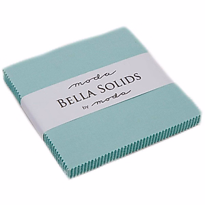 Aqua Moda Bella Solids Charm Pack by Moda Fabrics; 42-5" Quilt Squares