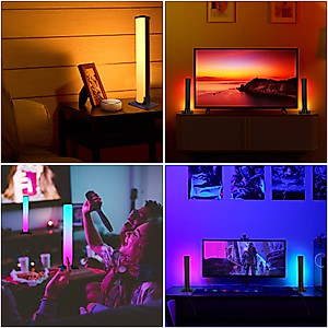 iodoo Smart LED Light Bars Desk RGB Gaming Accessories for Room , Smart Home Gaming Lights, RGBICWW APP and Remote Control TV Backlights with Scene Modes and Music Modes for Gaming, (10in)