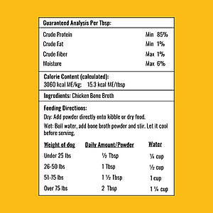 8oz Chicken Bone Broth Powder for Dogs and Cats – Premium Human Grade Chicken Broth Topper for Picky Eaters –Supports Joints and Gut Health – Bone Broth for Cats - Dog Food Toppers For Dry Food
