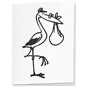 Azeeda 4 x 'Stork Carrying Baby' Gift Tags/Labels (GI00065821)