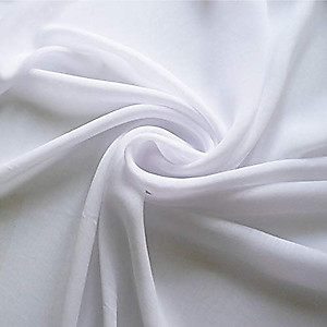 Stylish FABRIC 58" White Solid Color Sheer Chiffon Fabric by The Bolt-100 Yards (Wholesale Price)