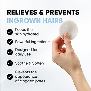 Ingrown Hair Pads Razor Bump Stopper Eliminate Ingrown Hair Strawberry Legs Butt Acne Soothe Bumps Scars Irritation Rashes Shaving Remedy Gentle Exfoliating Treatment Wipes After Shave Bikini Bump