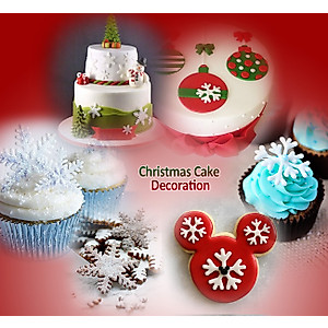 ilauke 6PCS Snowflake Cookie Cutters Decorating Fondant Embossing Tool Christmas Cookie Cutters Snowflake Plunger Cake Cutter