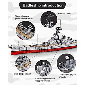 General Jim's Military Brick Building Set - World War 2 USS Missouri Battleship Model Building Blocks for History, Military Enthusiast as Well as Teens and Adult Builders