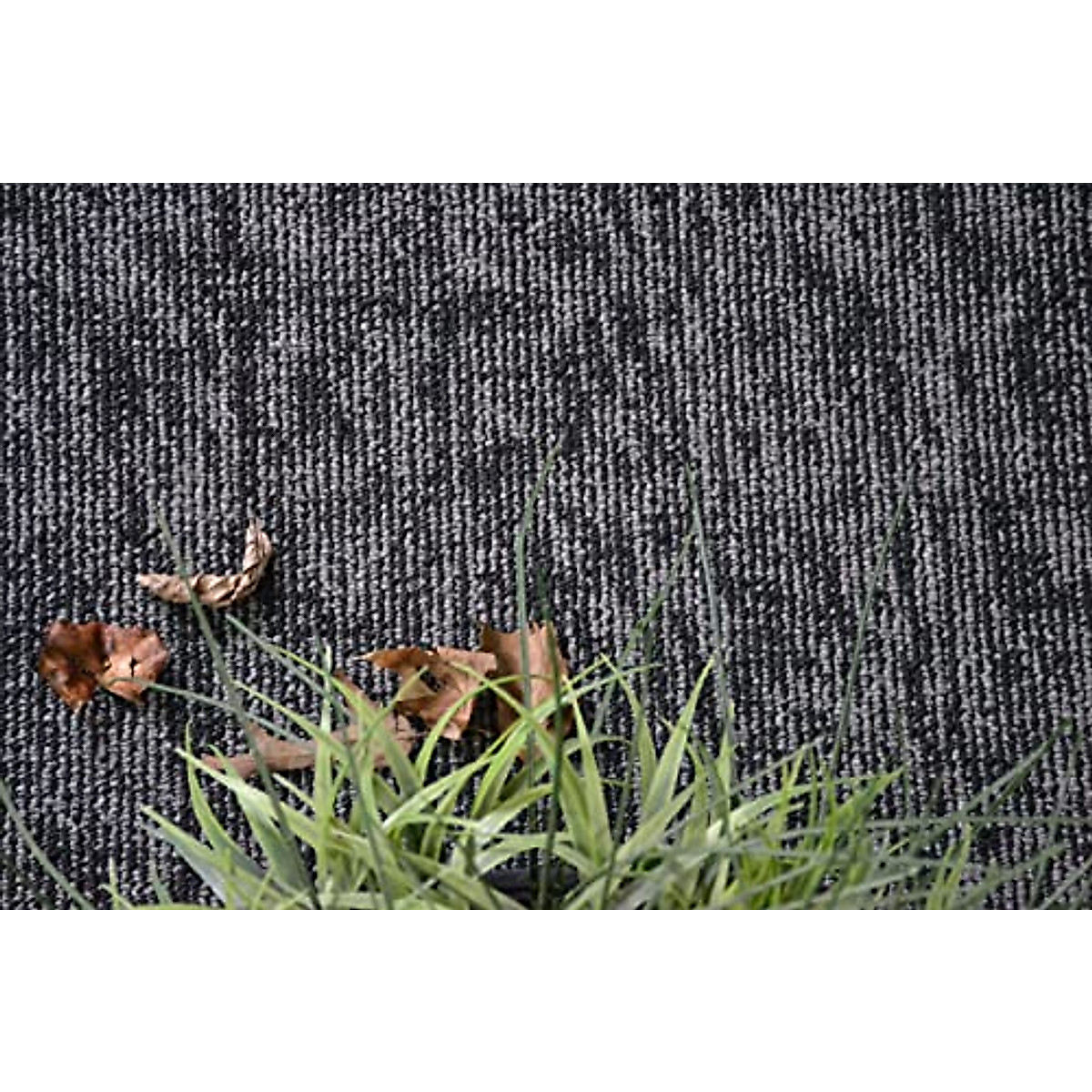 Furnish my Place Modern Indoor/Outdoor Commercial Black Rug, Modern Area Rug, Runner Rug, Pet-Friendly Carpet for Living Room, Dining Room, Bedroom, Made in USA - 2' x 12'