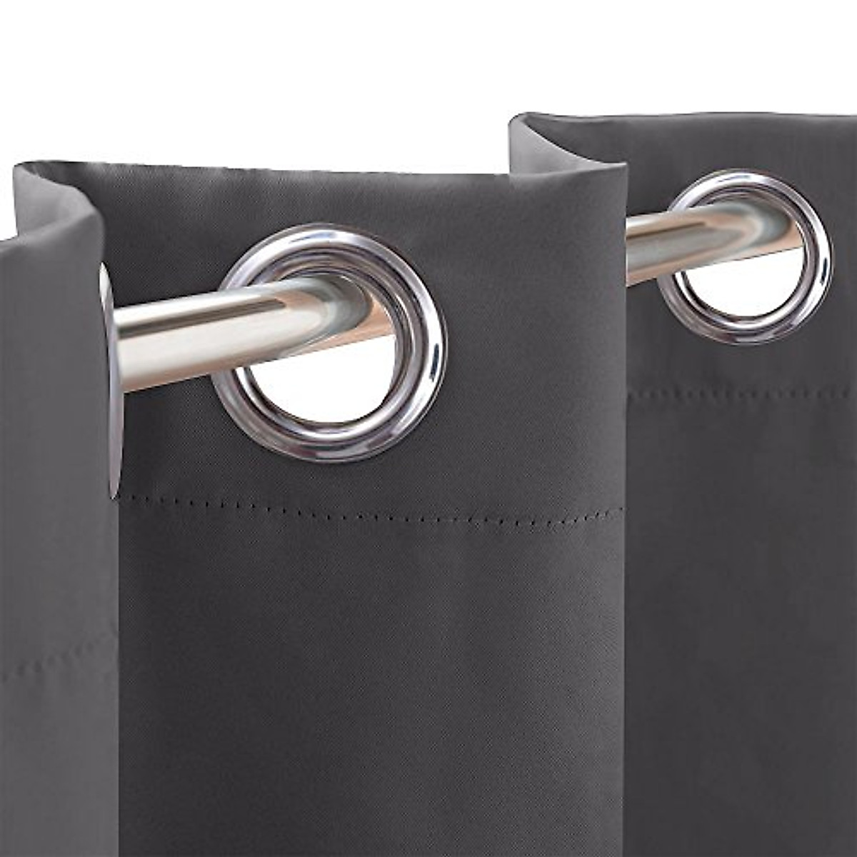 RYB HOME Grey Blackout Curtain Tiers for Small Window, Thermal Insulated Curtains Short Blind for Kitchen/Living Room Energy Efficient, 42-inch Wide x 36-inch Long Each Panel, Grey, Set of 2