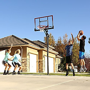 Lifetime In-Ground Basketball Hoop with 50 Inch Steel-Framed Shatterproof Backboard, Heavy Duty Slam-It Rim, 3-Piece Steel Pole, Action Grip Adjustment Mechanism