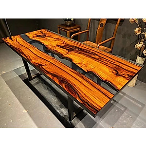 Personalized LARGE EPOXY TABLE, Resin Dining Table for 2, 4, 6, 8 River Dining Table Top, Wood Epoxy Coffee Table Top, Living Room Table (without Stand, 24 x 12inches)