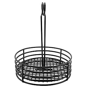G.E.T. 4-31860 Black Round Stainless Steel Condiment Caddy Iron Teflon Coated Table Caddies Collection