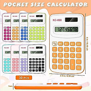 Treela 30 Pcs Mini Pocket Calculators for Students