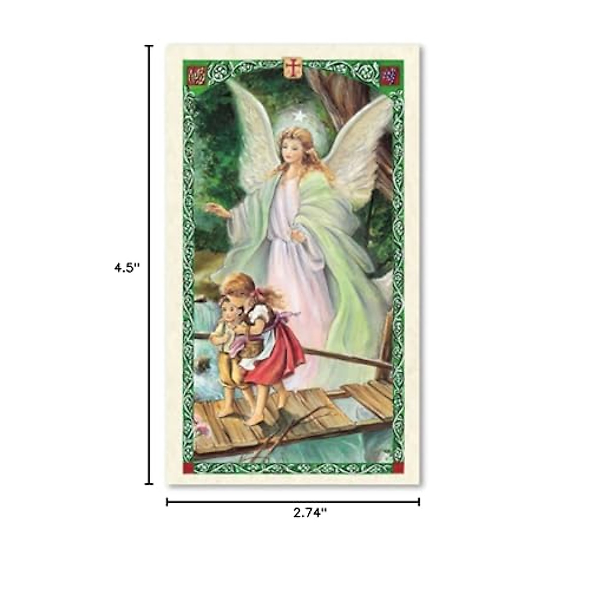 H HOLLY LINES Guardian Angel Prayer Cards Picture of Angel and Children on The Bridge Laminated Holy Cards Pack of Five