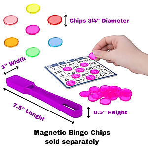 MR CHIPS Made in USA 7 Magnetic Wand Plus 1000 Bingo Chips 6 Colors